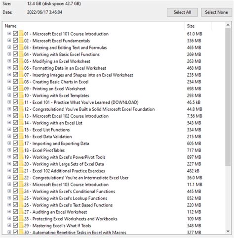 download microsoft excel training course from beginner to advanced