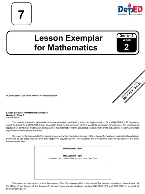 Le Q2 Mathematics 7 Week 2 V 2 Pdf