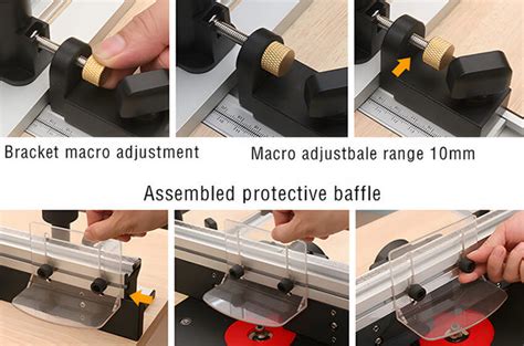 Precision Router Table Fence System With Sliding Brackets Bit Guard