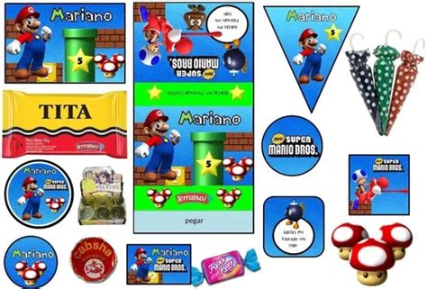 Kit Imprimible Super Mario Candy Bar Cuotas Sin Interés