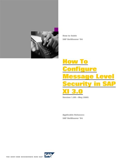 How To Configure Message Level Security In Sap Xi 3 0 Pdf Public Key Cryptography