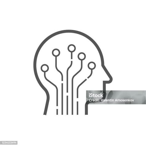 머리 인간의 스마트 기술 로고 벡터 뇌 인간의 인공 로고 유형 아이콘 벡터 스마트 기술 로고 벡터 Ai 컨셉 로고 Eps 10 개념에 대한 스톡 벡터 아트 및 기타 이미지