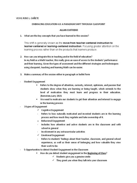 Embracing Education 40 A Paradigm Shift Through Classpoint Pdf