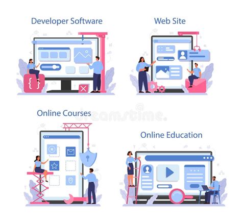 Software Developer Typographic Header Idea Of Programming Stock Vector Illustration Of