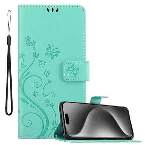 IPhone PRO MAX Pungetui Cover Blomster Turkis Elgiganten Elgiganten