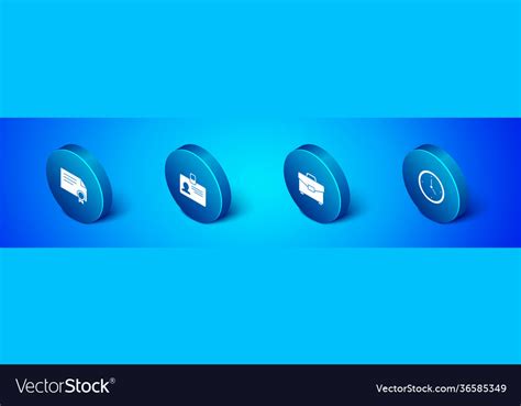 Set Isometric Certificate Template Briefcase Vector Image