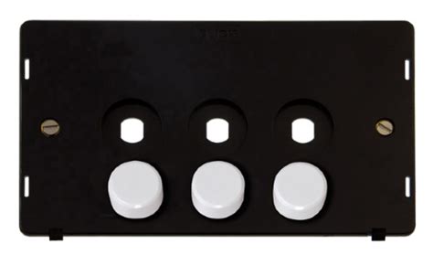 Scolmore Click Definity SIN143PL 3 Gang Dimmer Plate And Knob