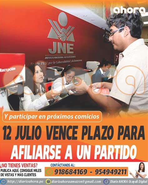 12 Julio Vence Plazo Para Afiliarse A Un Partido Diario Ahora