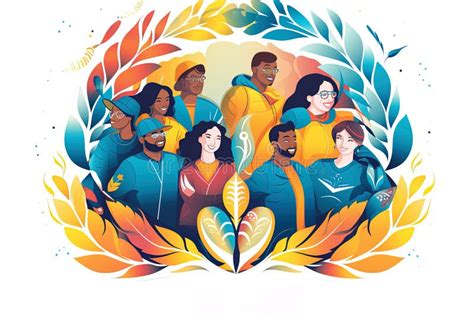 illustration of unity and teamwork transcend differences unity