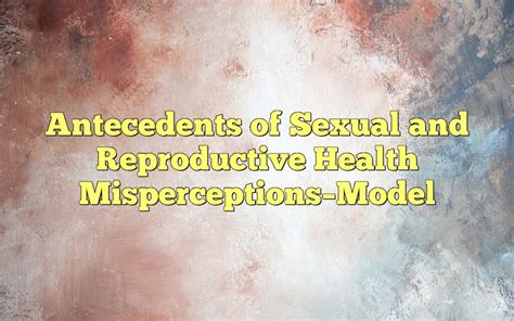 Antecedents Of Sexual And Reproductive Health Misperceptions Model