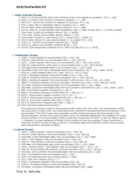 8085 Instructions Pdf