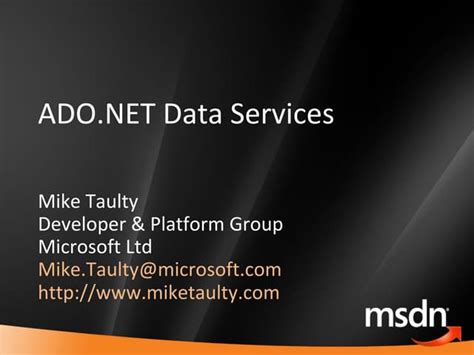 Adonet Data Services Ppt
