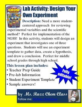 Lab Activity Experimental Design Design Your Own Lab By MsRazz ChemClass