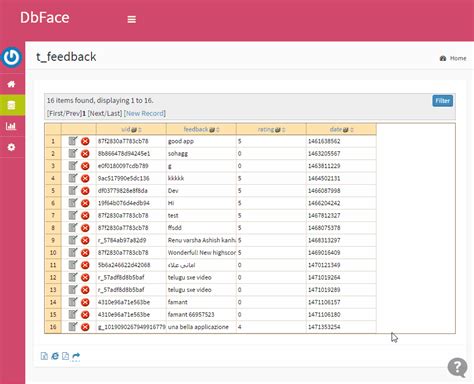 data module dbface documentation