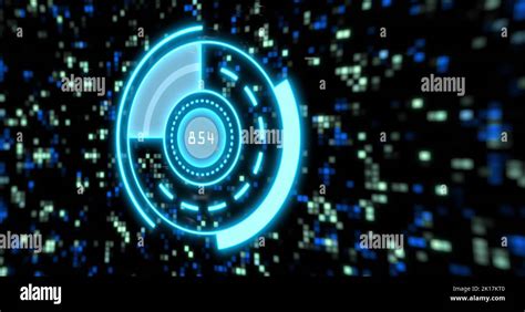Image Of Scope Scanning With Data Processing Over Padlock Icon And