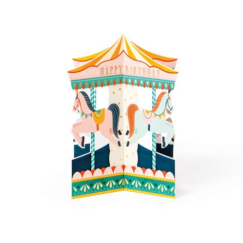 Carousel 3d Greetings Card The Art File