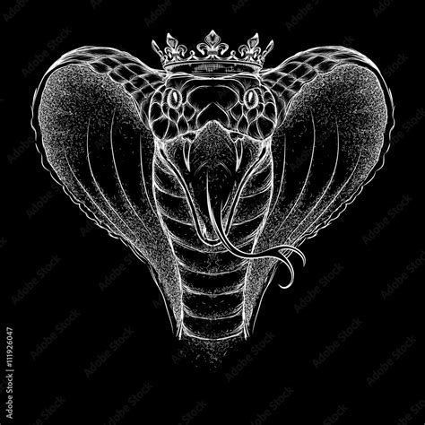 Hand Draw Cobra Portrait It May Be Used For Design Of A T Shirt Bag Postcard And Poster