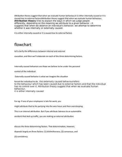 Attribution Theory Suggest That When We Evaluate Human Behaviour 1 It Suggests That When We