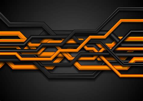Orange And Black 3d Circuit Board Lines Abstract Background 27264086 Vector Art At Vecteezy