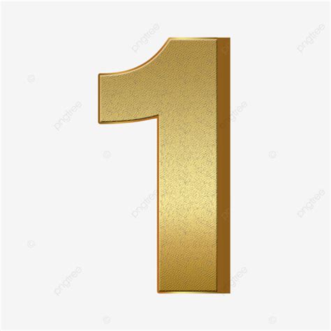The Number One In Gold On A White Background