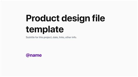 Product Design File Template Figma