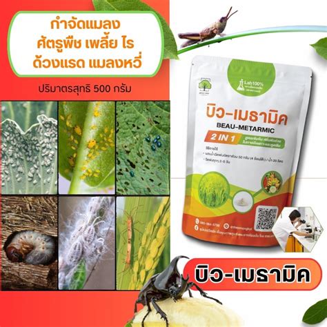 บิว เมธามิค สูตรเข้มข้น หัวเชื้อ 2 เท่า เชื้อราบิวเวอร์เรีย เชื้อราเมธาไรเซียม แบบผง 500กรัม