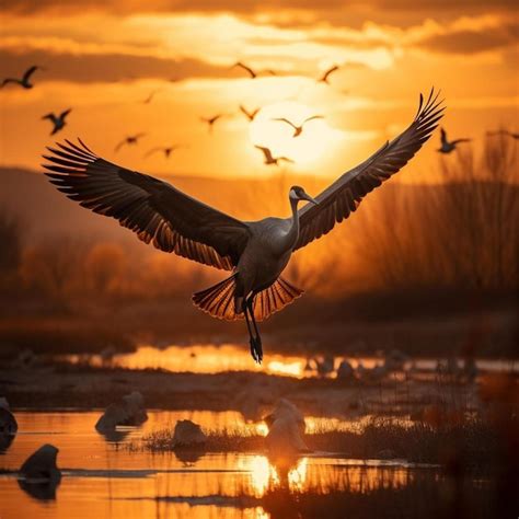 Premium Ai Image Autumn Bird Migration