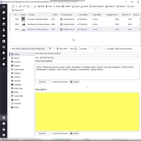 how to mass generate woocommerce product descriptions with store