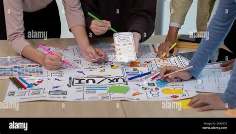 collaboration ux developer and ui designer brainstorming session with
