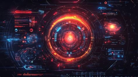 Futuristic Round Glowing Hud Elements Artificial Intelligence Premium Ai Generated Image