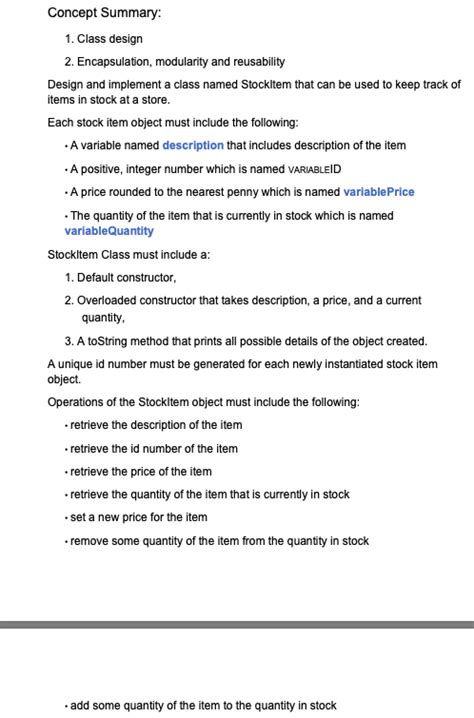 Solved Concept Summary 1 Class Design 2 Encapsulation