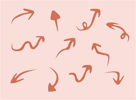 Premium Vector Cartoon Pink Turning Arrows In Different Directions