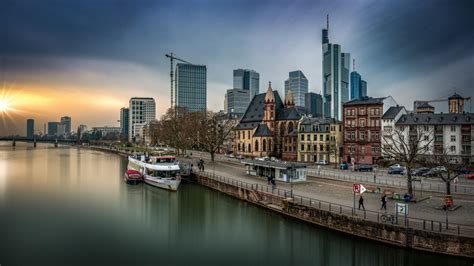 Frankfurt Skyline By The River Stunning 4k Ultra Hd German Cityscape