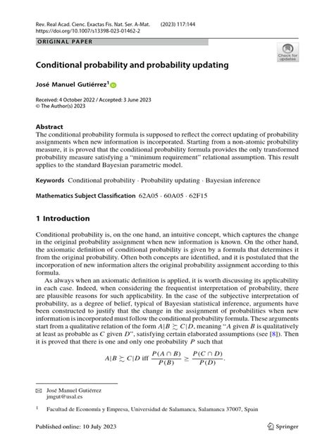 Conditional Probability And Probability Updating Pdf Statistical Inference Bayesian Inference
