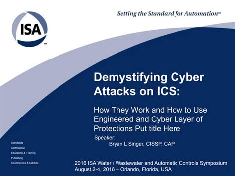 Demystifying Cyber Attacks On Ics Pdf