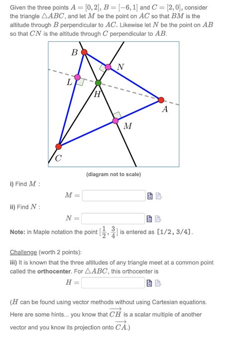 Solved Given The Three Points A B And C Chegg