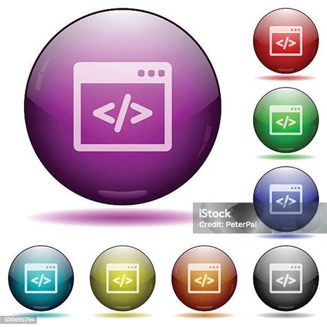 Programming Code Glass Sphere Buttons Stock Illustration Download Image Now Coding Computer