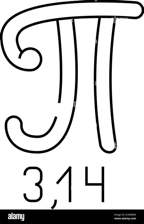 Pi Number Line Icon Vector Illustration Stock Vector Image And Art Alamy