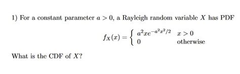 solved for a constant parameter a 0 a rayleigh random
