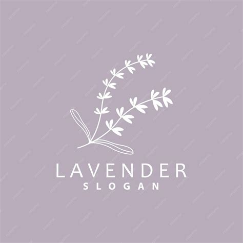 Premium Vector Lavender Logo Simple Elegant Purple Flower Plant