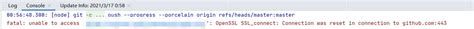 git openssl ssl connect connection was reset in connection to github
