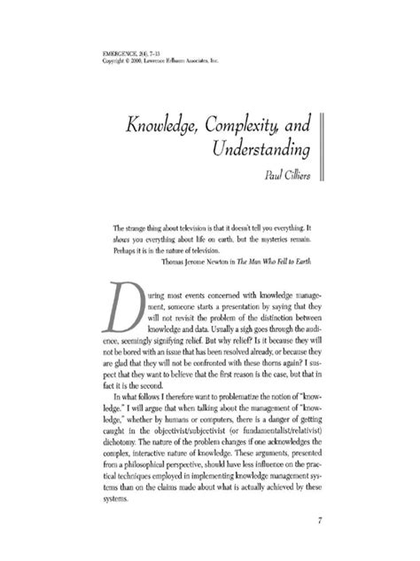 knowledge complexity and understanding pdf