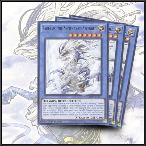 Yugioh Sauravis The Ancient And Ascended X3 Amde Rare Card 1st Edition💎