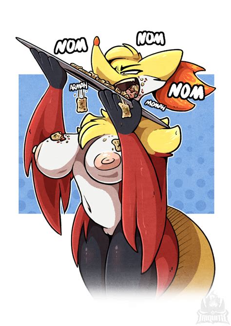 Rule 34 Angry Anthro Breasts Delphox Eating Eating Food Female Food