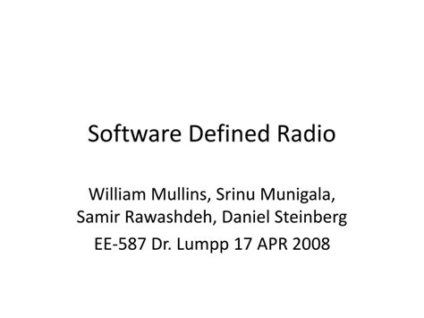 Ppt Software Defined Radio Powerpoint Presentation Free Download