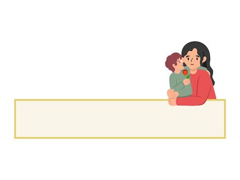 Madre Sosteniendo A Su Hijo Cuadro De Fondo Vector Premium