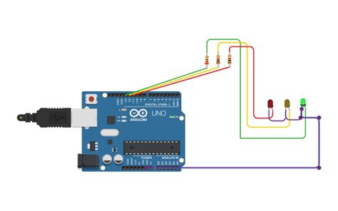 Circuit Design Traffic Light Tinkercad