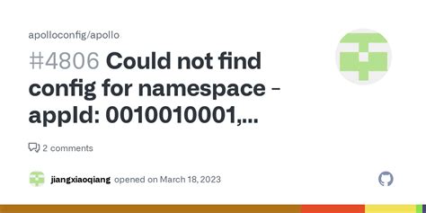 Could Not Find Config For Namespace Appid 0010010001 Cluster Default Namespace