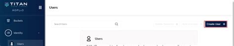User Creation Titan Cloud Storage