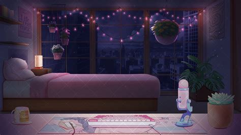 Vtuber Background Pink Gamer Girl Aesthetic Room Background For